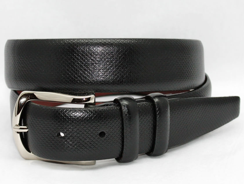 Black Italian Bulgaro Calf Belt